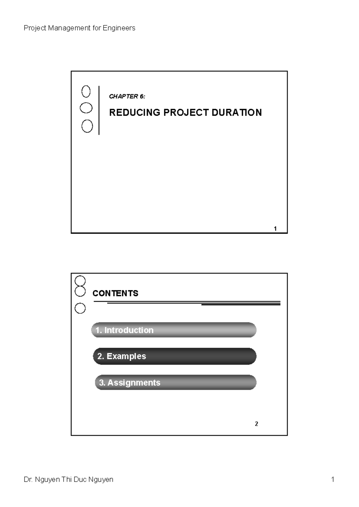 C6-Reducing Project duration - CHAPTER 6: REDUCING PROJECT DURATION ...