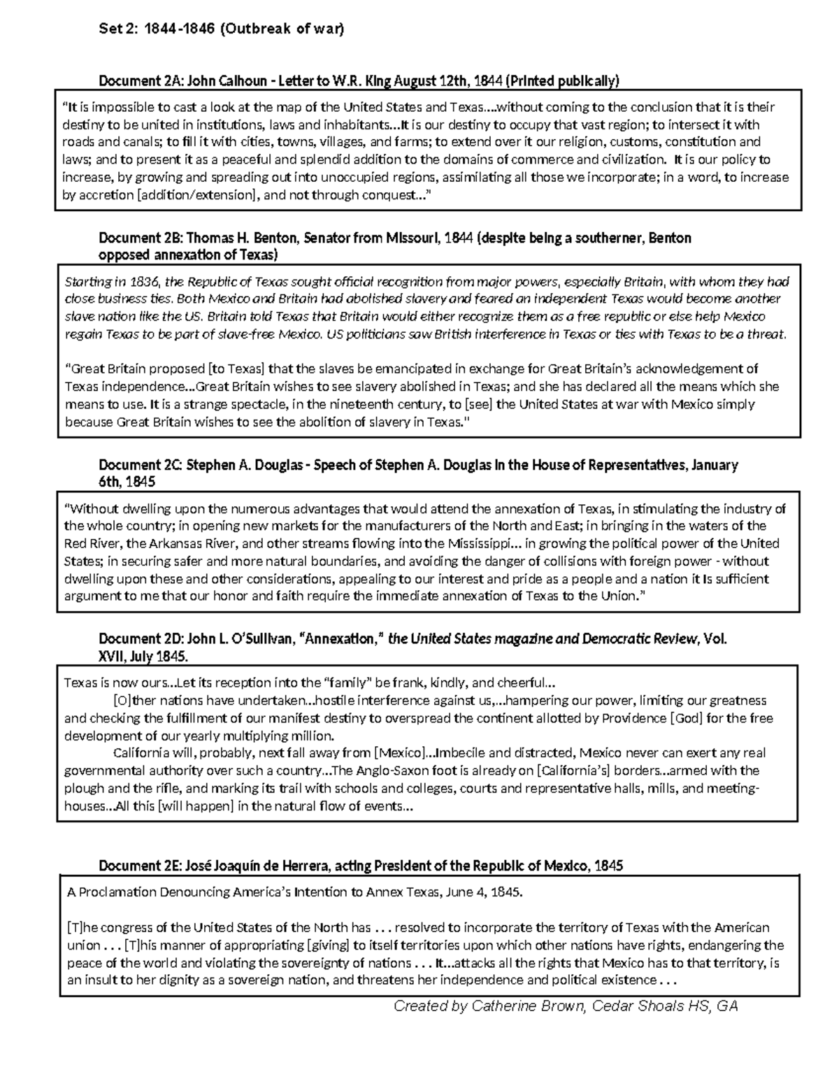 Mex-Am War Doc Set 2 - data - Set 2: 1844-1846 (Outbreak of war ...