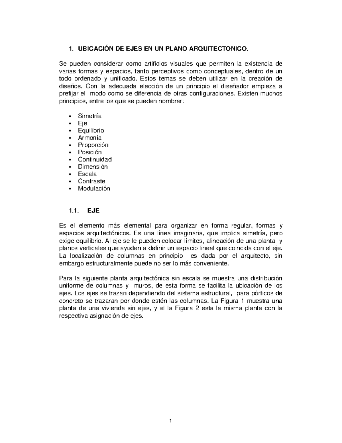 Criterio para definir los ejes estructurales - 1. UBICACIÓN DE EJES EN ...