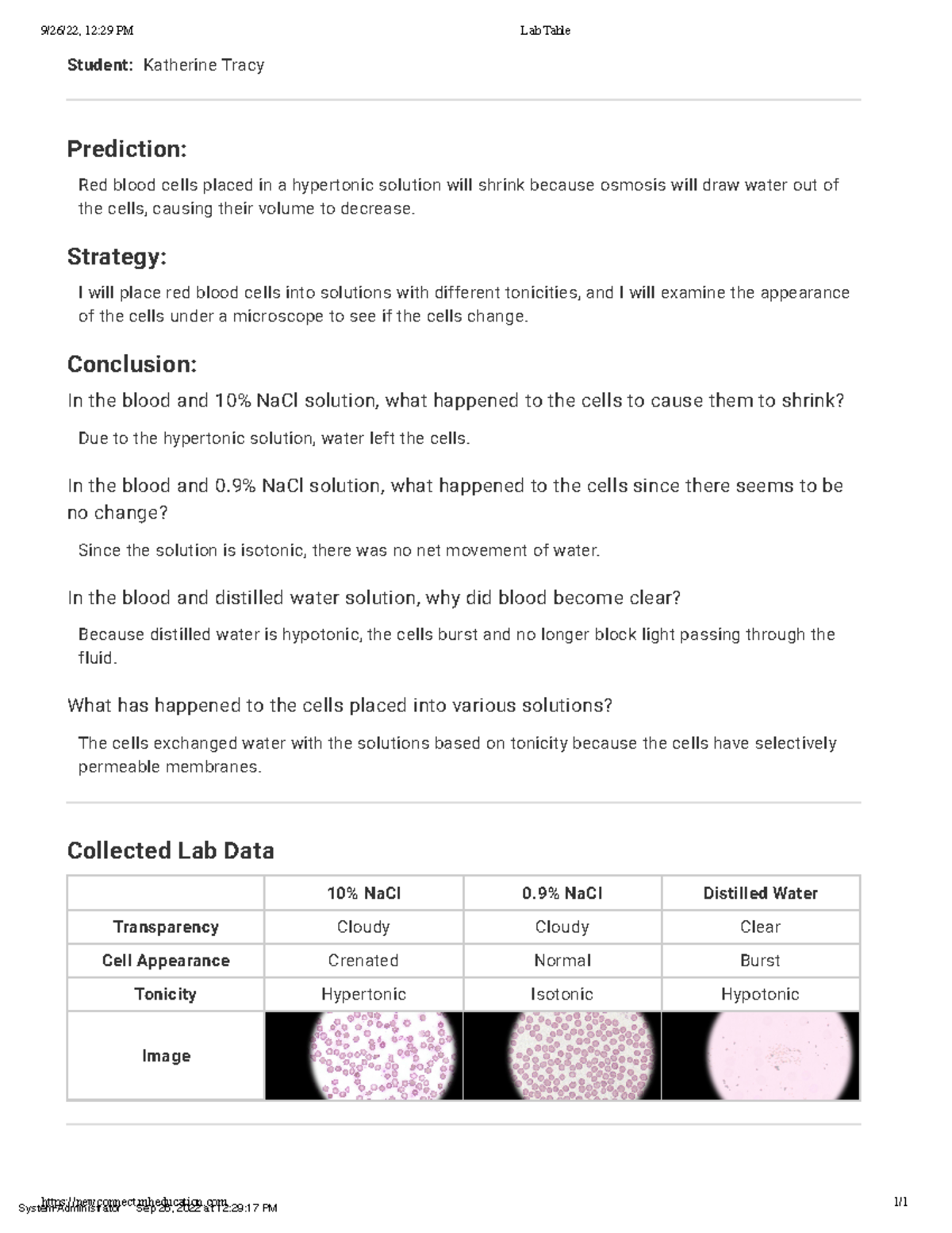 Osmosis Lab- Tonicity in Red Blood Cells - 9/26/22, 12:29 PM Lab TabOH ...