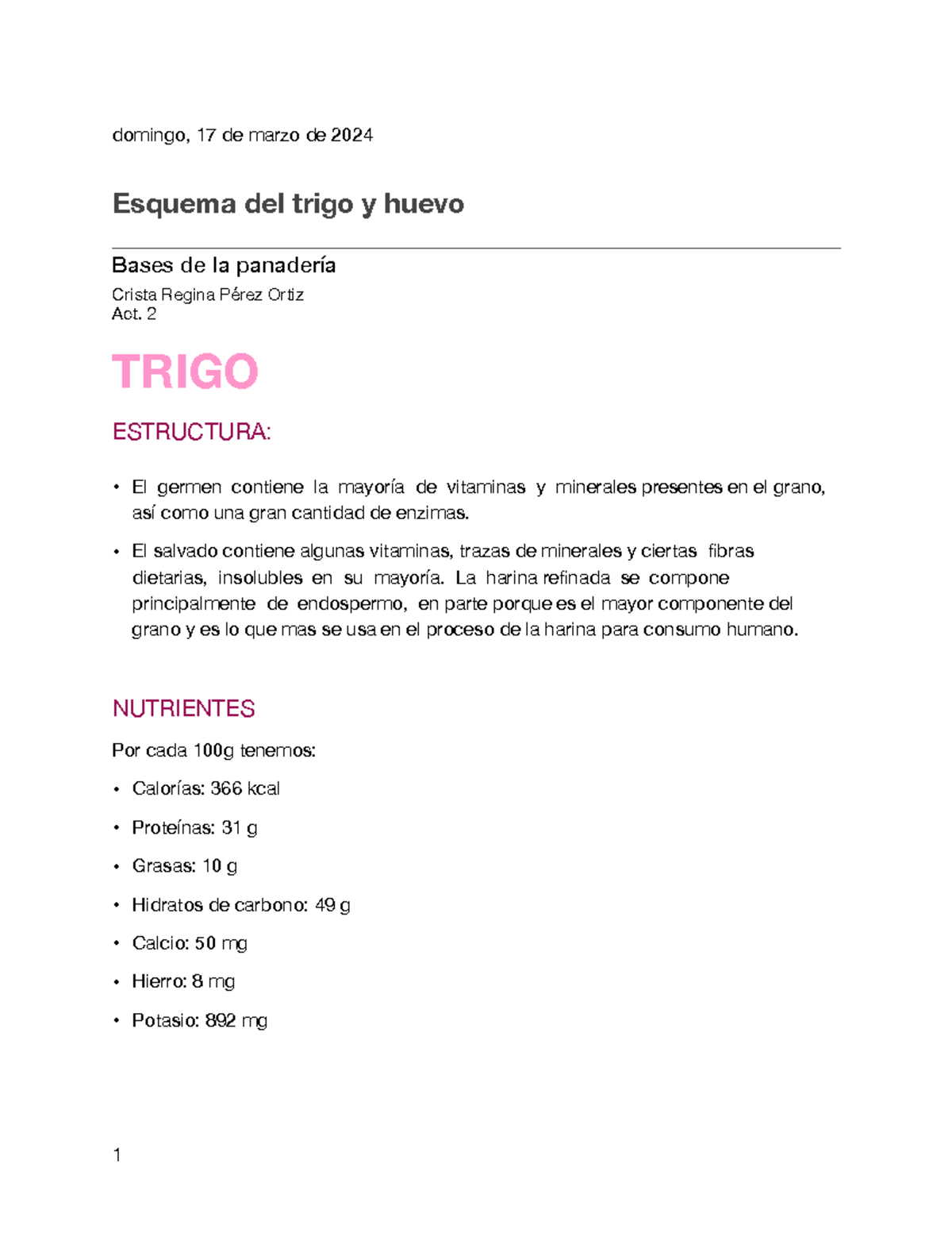 Esquema de trigo y huevo - domingo, 17 de marzo de 2024 Esquema del ...