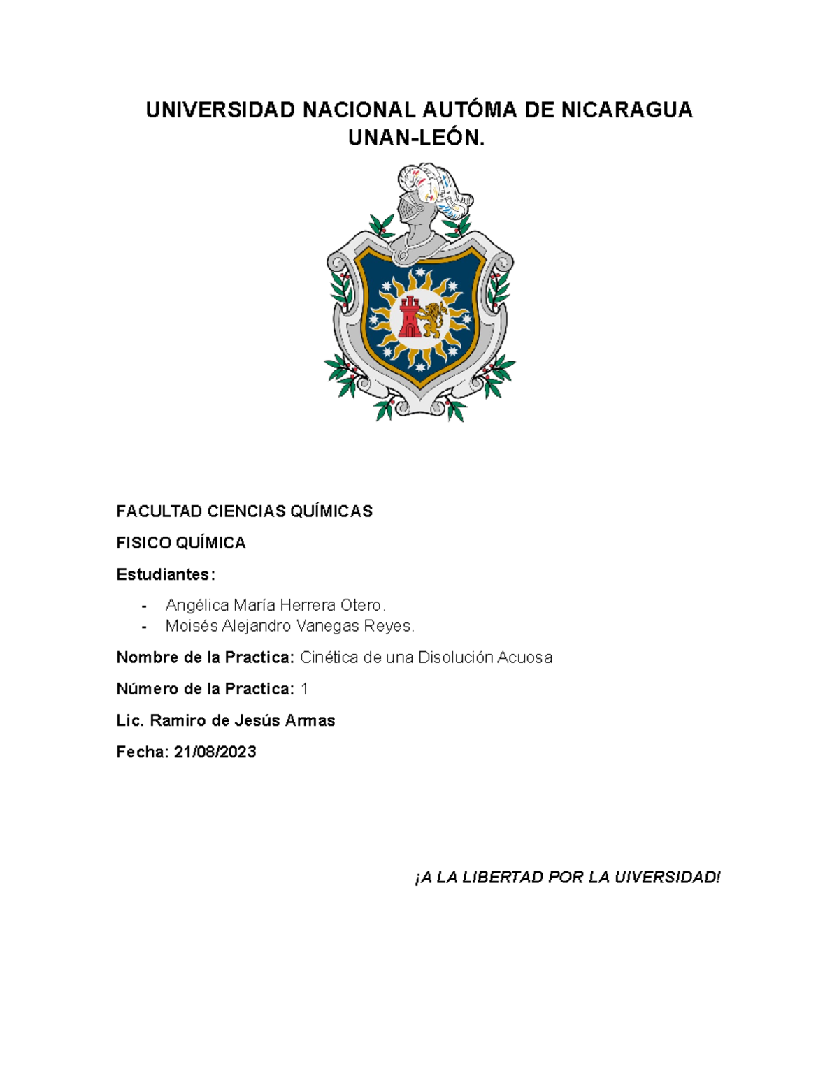 Plan se trabajo FQ completo - UNIVERSIDAD NACIONAL AUTÓMA DE NICARAGUA ...