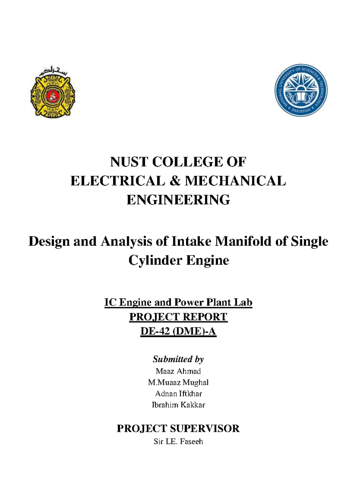 IC Project Report - NUST COLLEGE OF ELECTRICAL & MECHANICAL ENGINEERING ...