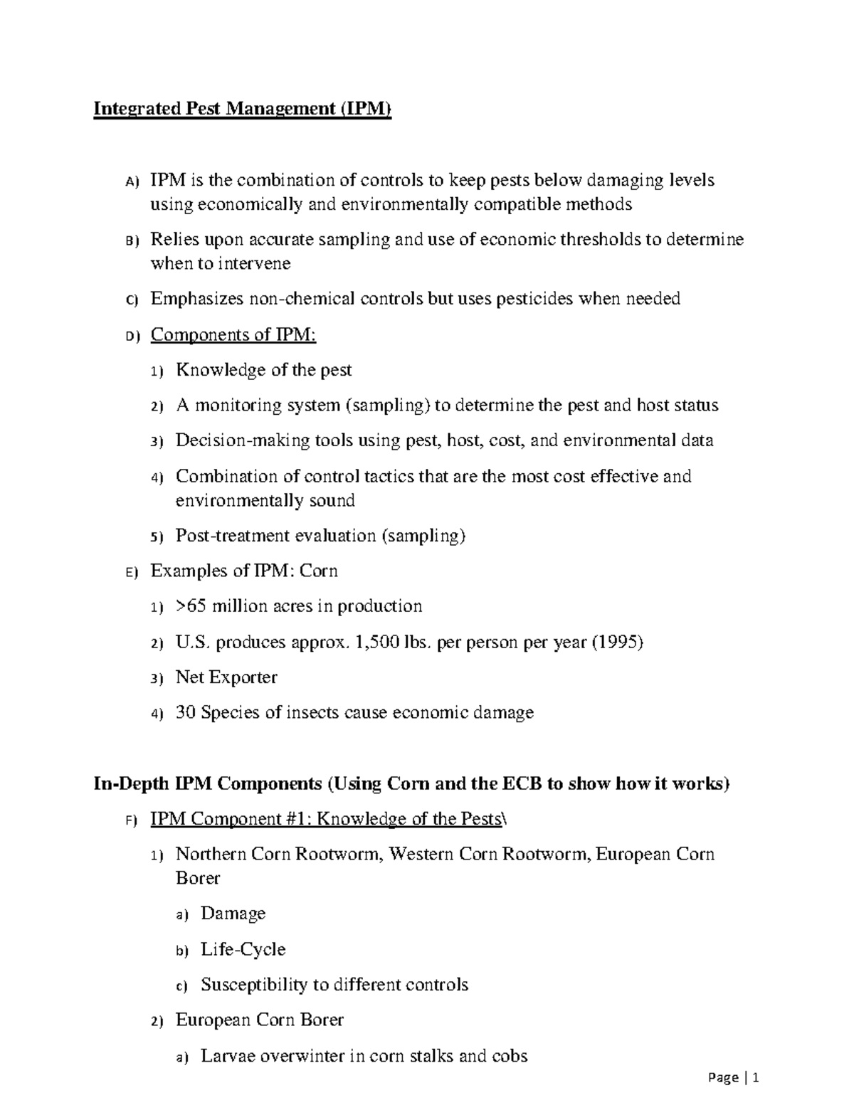 Integrated Pest Management Study Guide - Integrated Pest Management ...