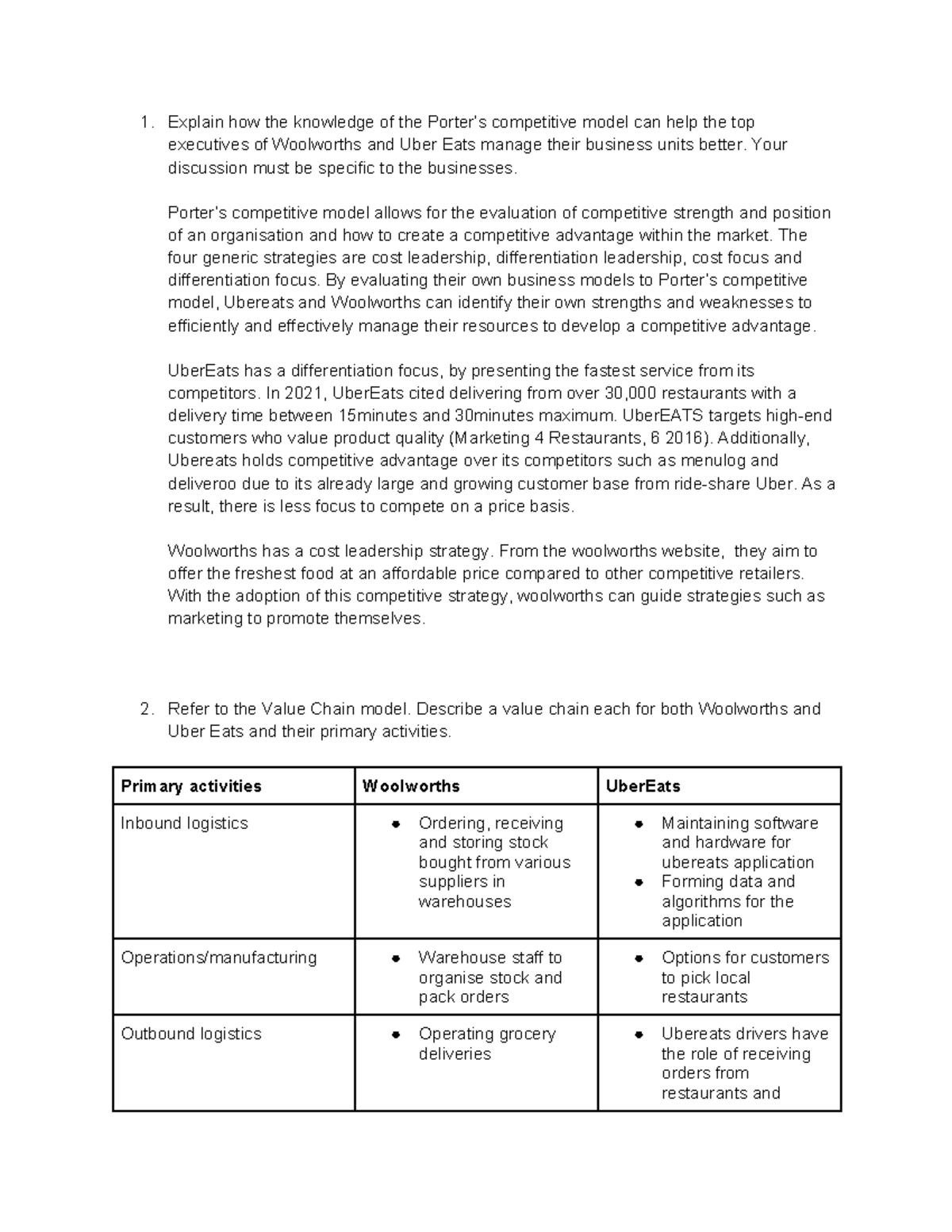 Week two HW Porters - Explain how the knowledge of the Porter’s ...