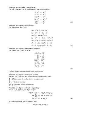 Přehled vzorců - Matematika - Matematika – přehled vzorců pro maturanty ...