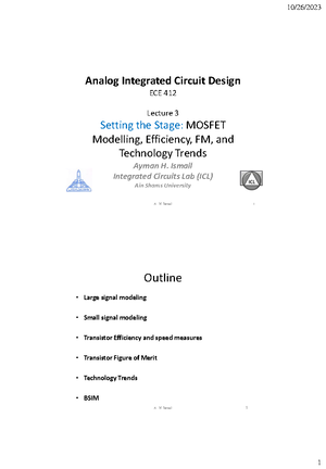 Lec (1) introduction - intro - Analog Integrated Circuit Design ECE 412 ...