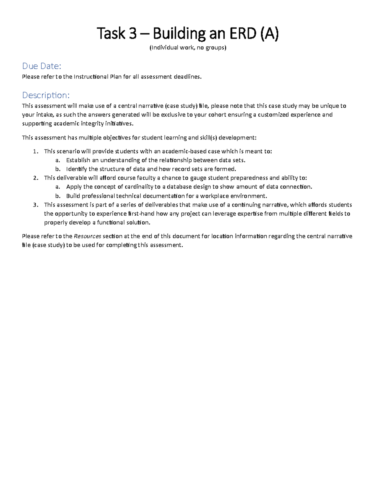 Task Building An Erd An Assignment To Build An Erd Task 3