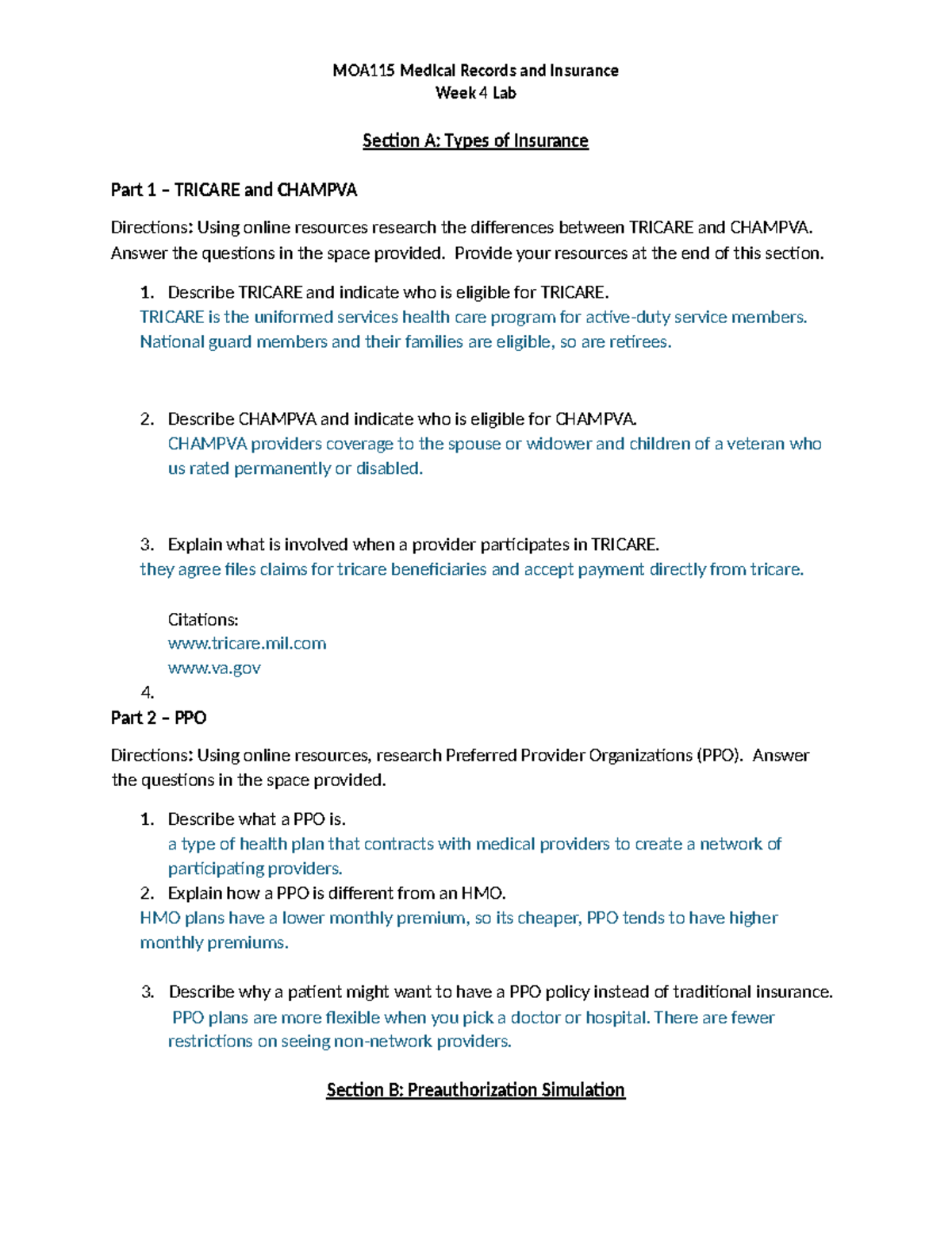 Week+4+Online+Lab (1)comp - MOA115 Medical Records and Insurance Week 4 ...