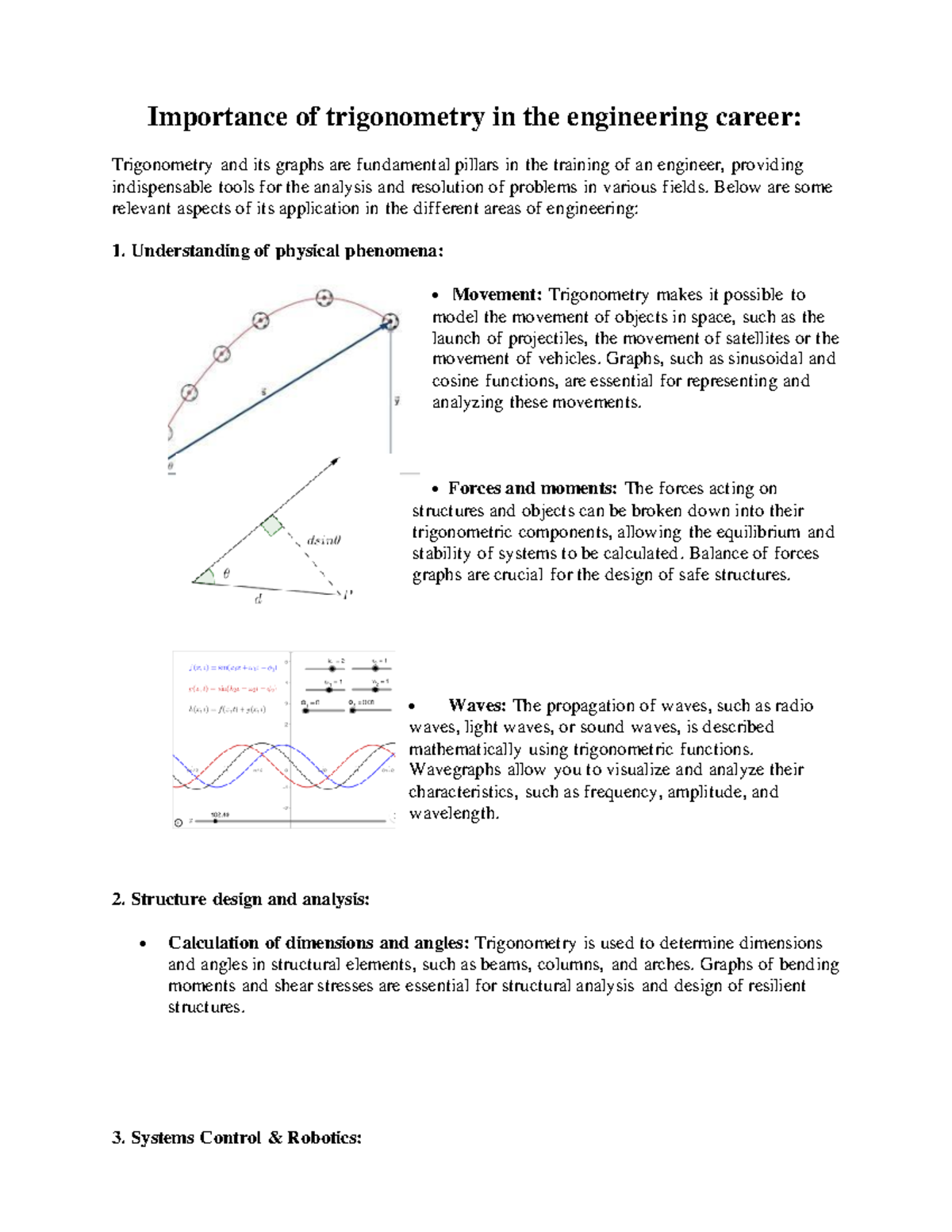 Importance of trigonometry in the engineering career - Importance of ...