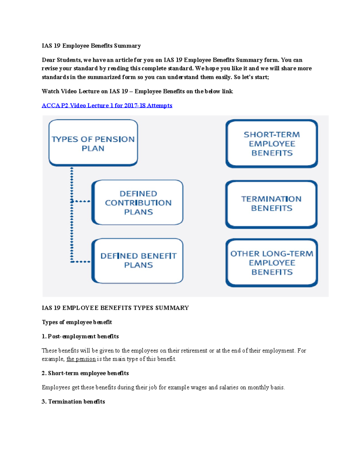 IAS 19 Employee Benefits Summary You Can Revise Your Standard By