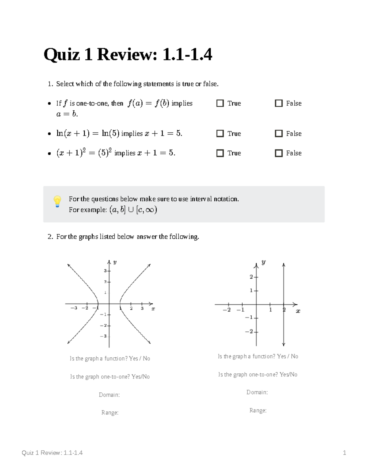 Quiz 1 Review 1 Study Guide - Numerical and Risk Analysis - Studocu