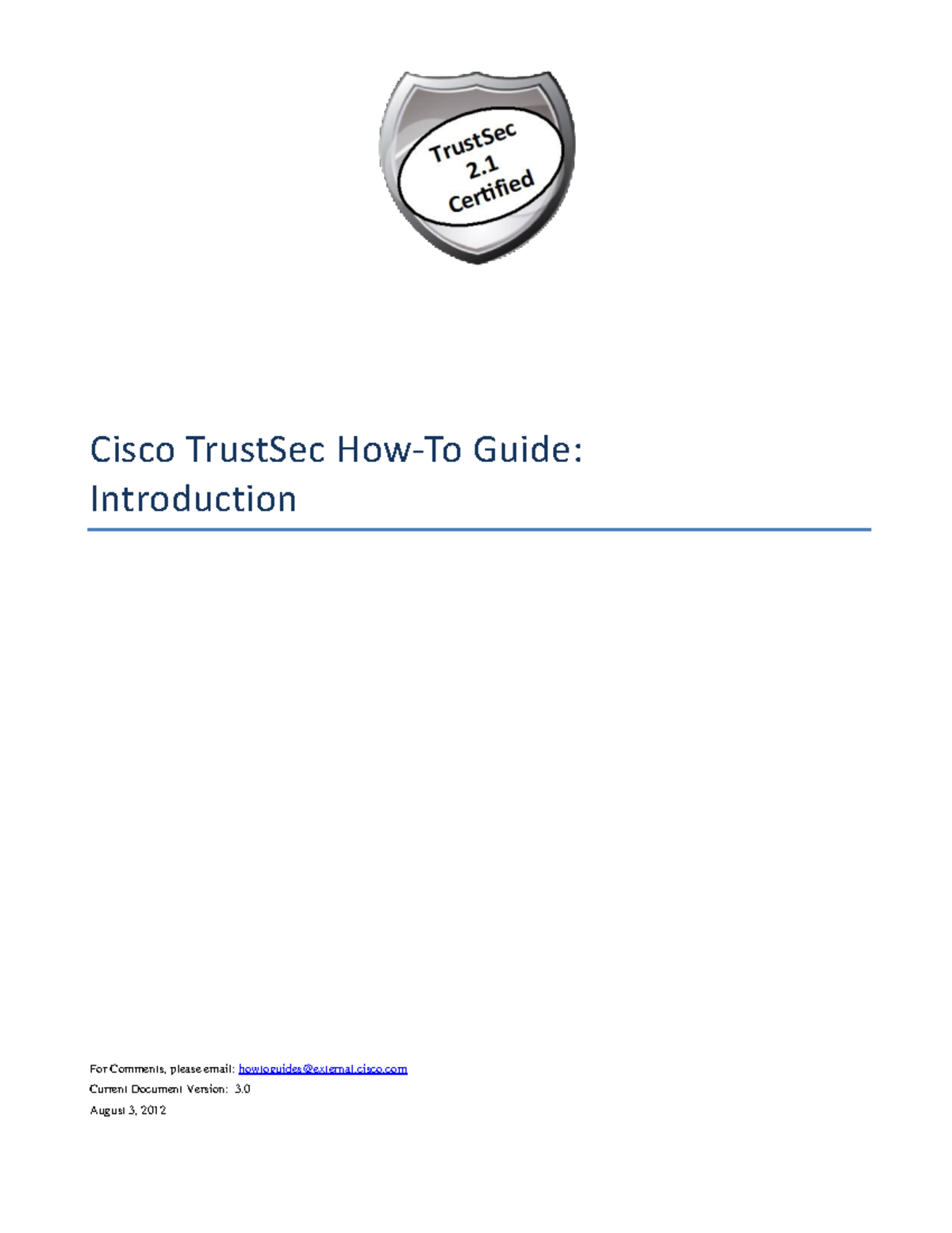 How To-01-Introduction - Cisco TrustSec How-To Guide: Introduction For ...