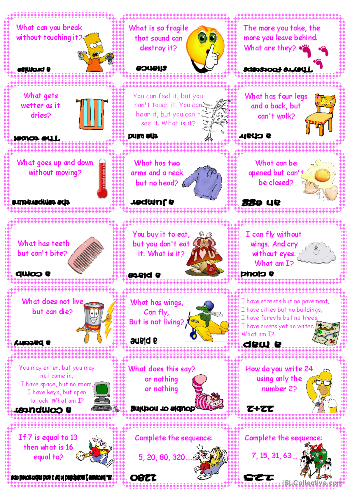 Brain teasers, riddles & puzzles card game (set 2) - What can you break ...