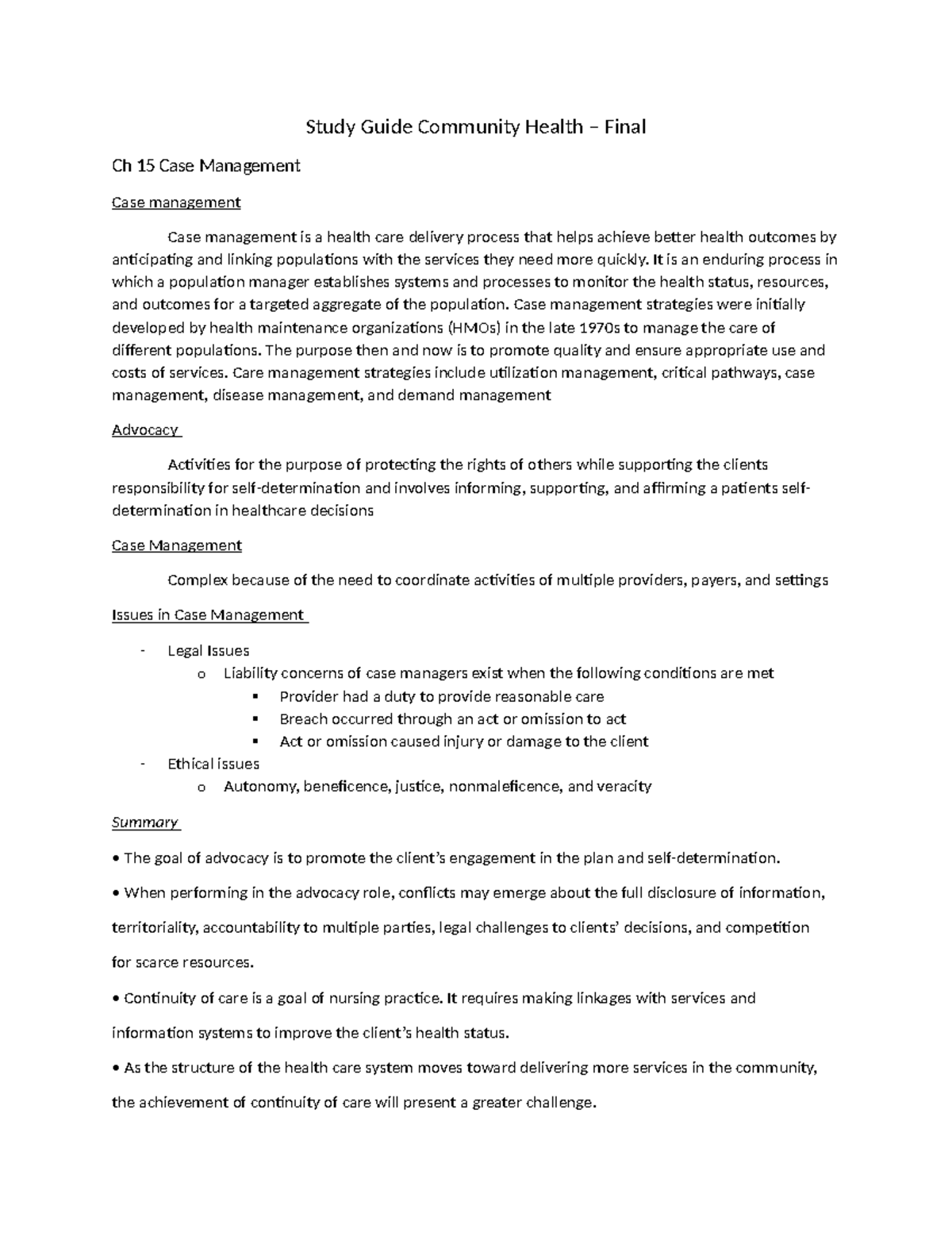 Study guide com health - Study Guide Community Health – Final Ch 15 ...