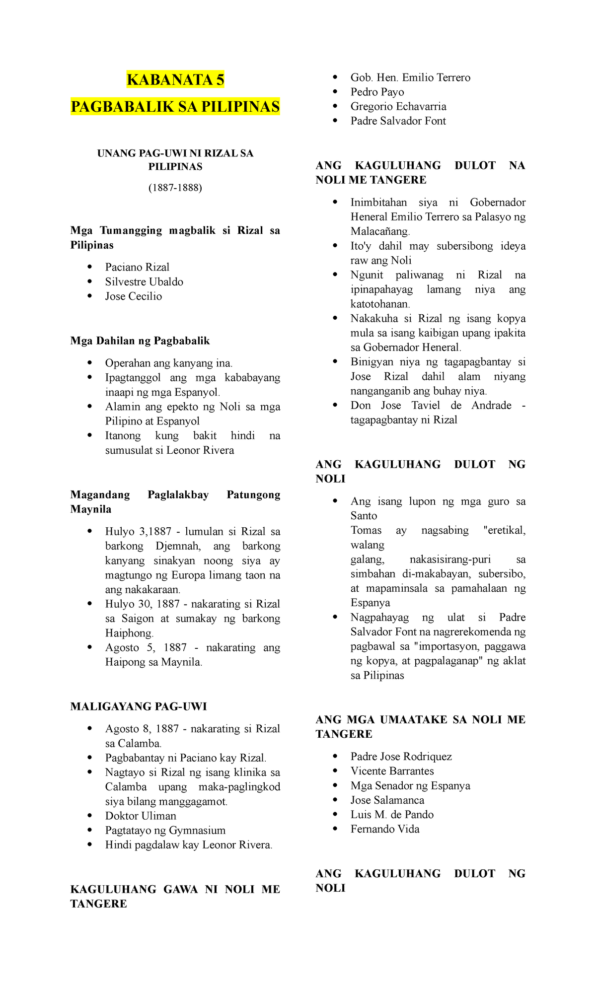 Kabanata 5 - LWR - KABANATA 5 PAGBABALIK SA PILIPINAS UNANG PAG-UWI NI ...