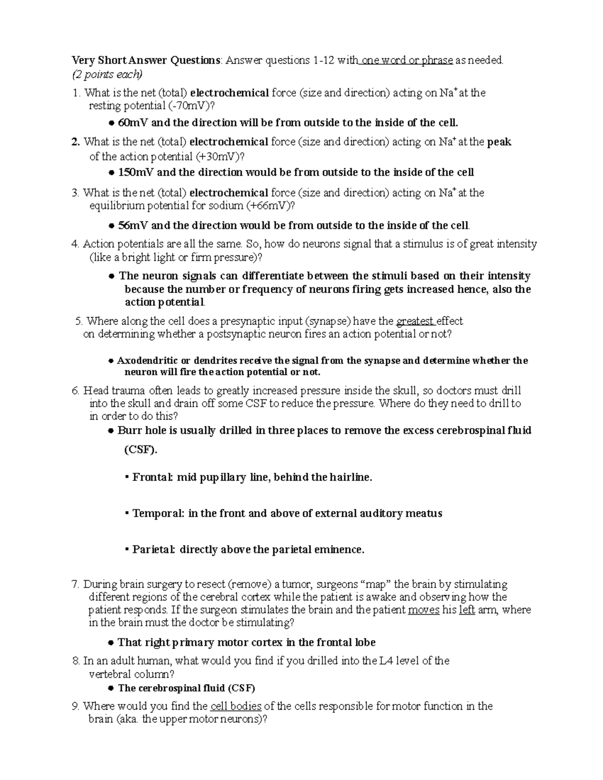 Beamlak Exam 5 - exam - Very Short Answer Questions: Answer questions 1 ...