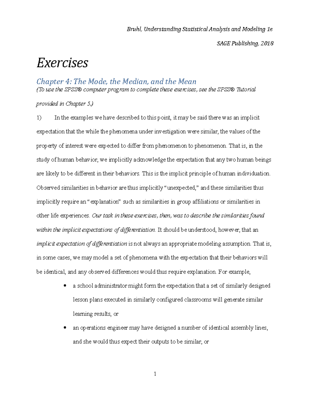Bruhl Chapter 5 HW - Bruhl, Understanding Statistical Analysis and ...