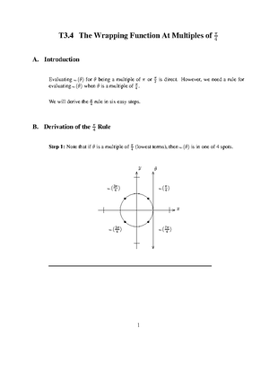 T3.5 The Wrapping Function at Multiples of pi:3 and pi:6 - T3 The ...