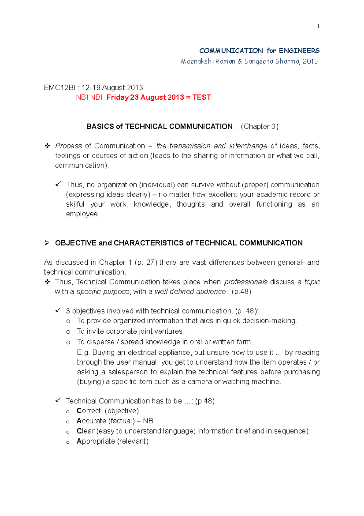 EMC12BI 3. Basics of Tech - COMMUNICATION for ENGINEERS Meenakshi Raman ...