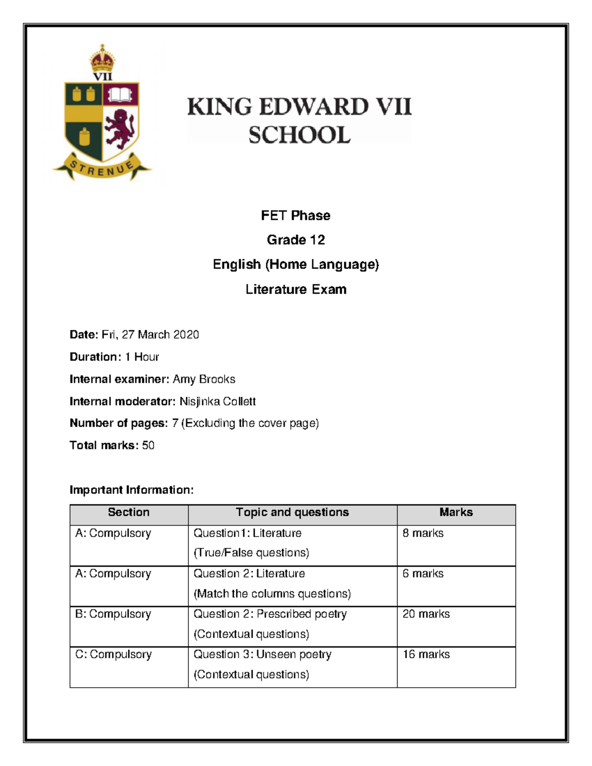 Sample paper 2 (3) Grade 12 - FET Phase Grade 12 English (Home Language ...
