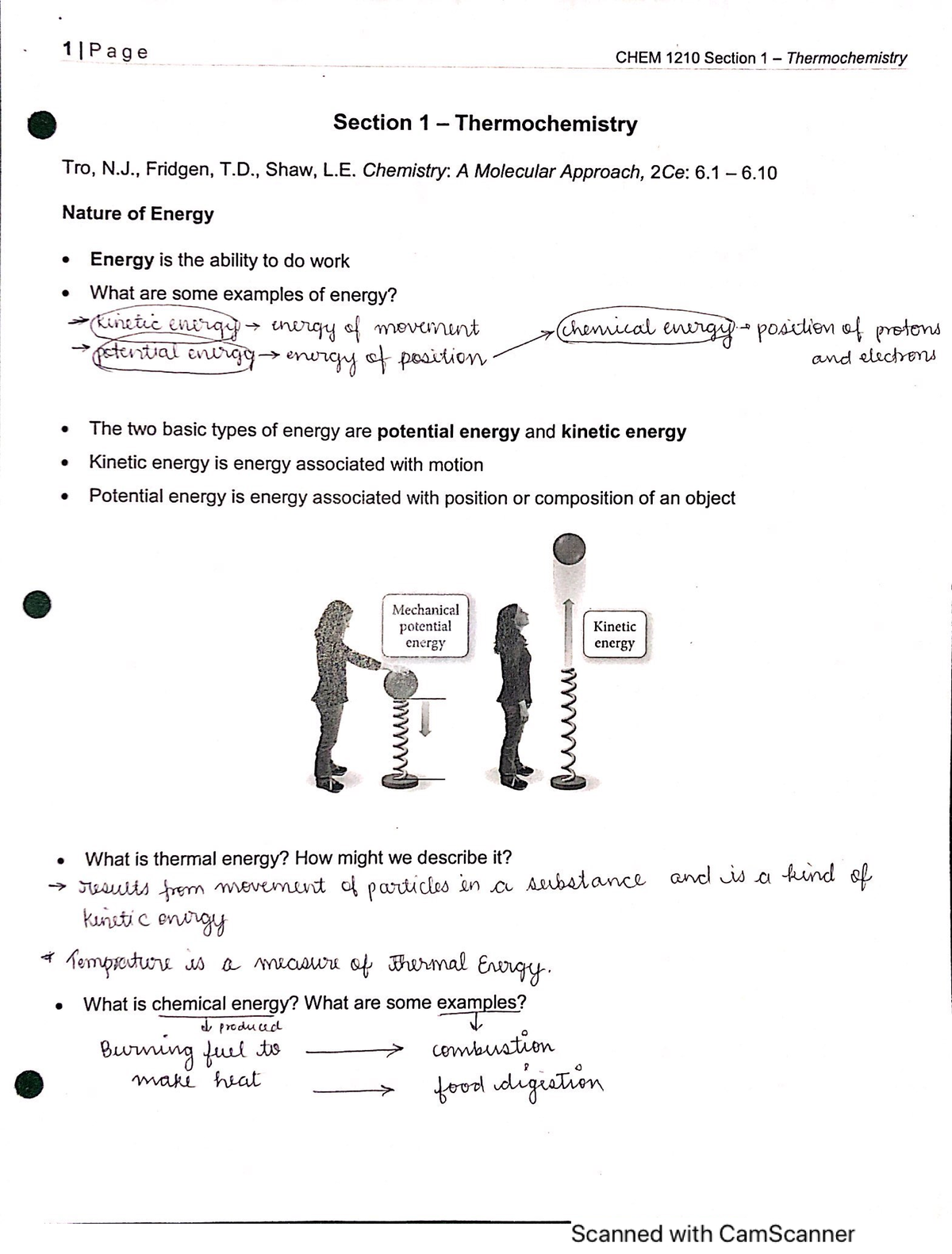 Lecture 1- Thermodynamics - CHEM 1210 - Studocu