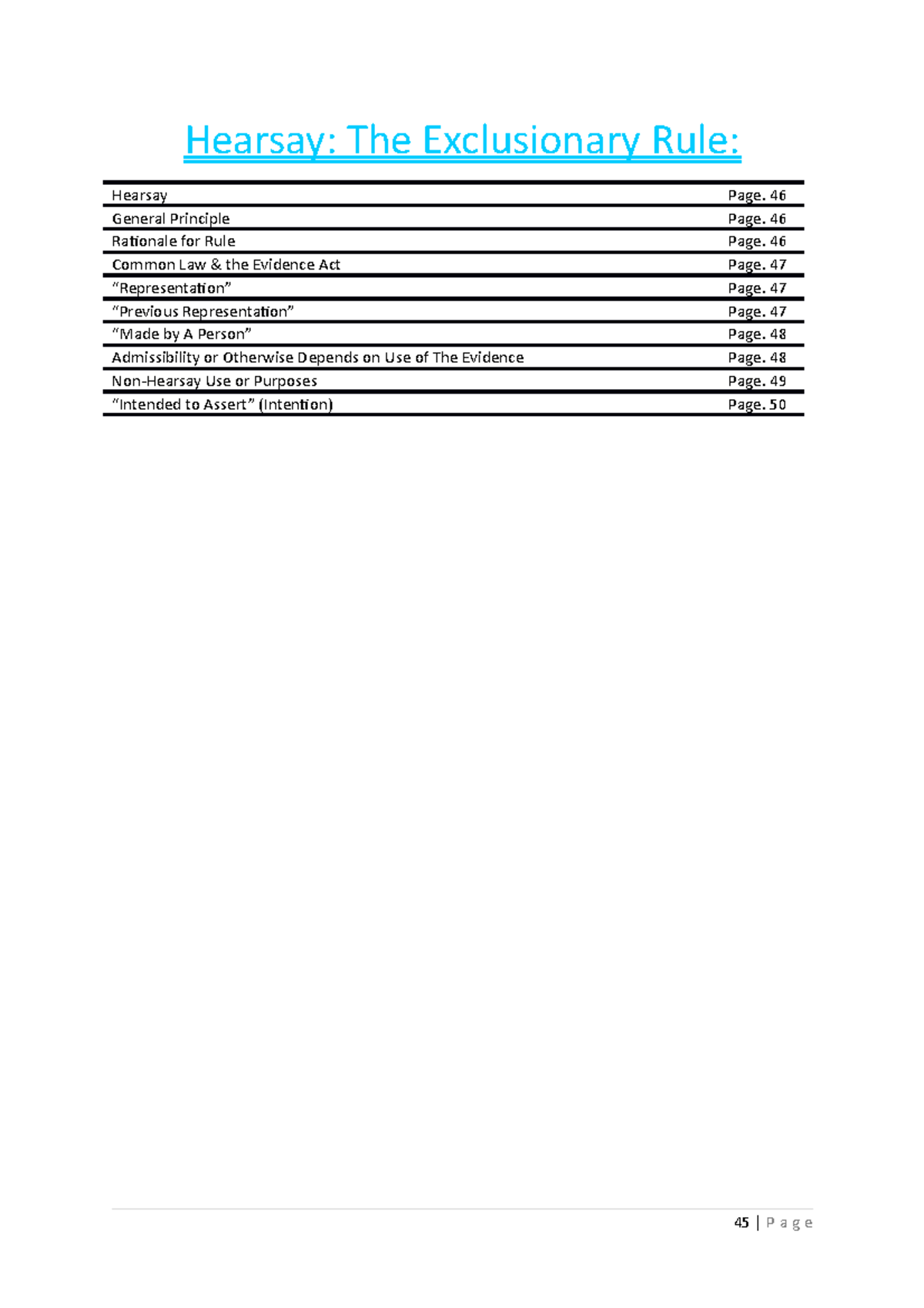 3. Hearsay Evidence - Hearsay: The Exclusionary Rule: Hearsay Page ...