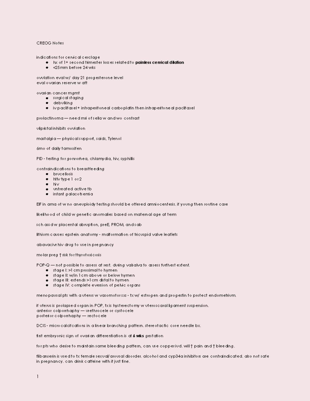 Creogs - notes - CREOG Notes indications for cervical cerclage hx of 1 ...
