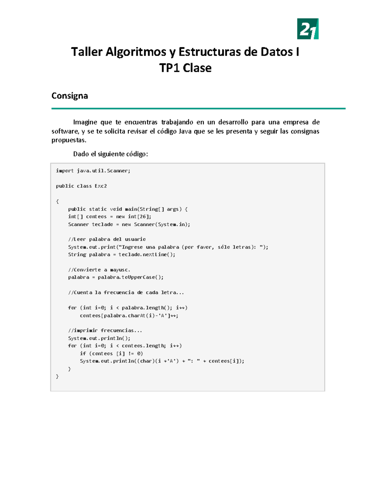 INF281 - Taller DE Algoritmos Y Estructura DE Datos I TP1-2 - Taller ...