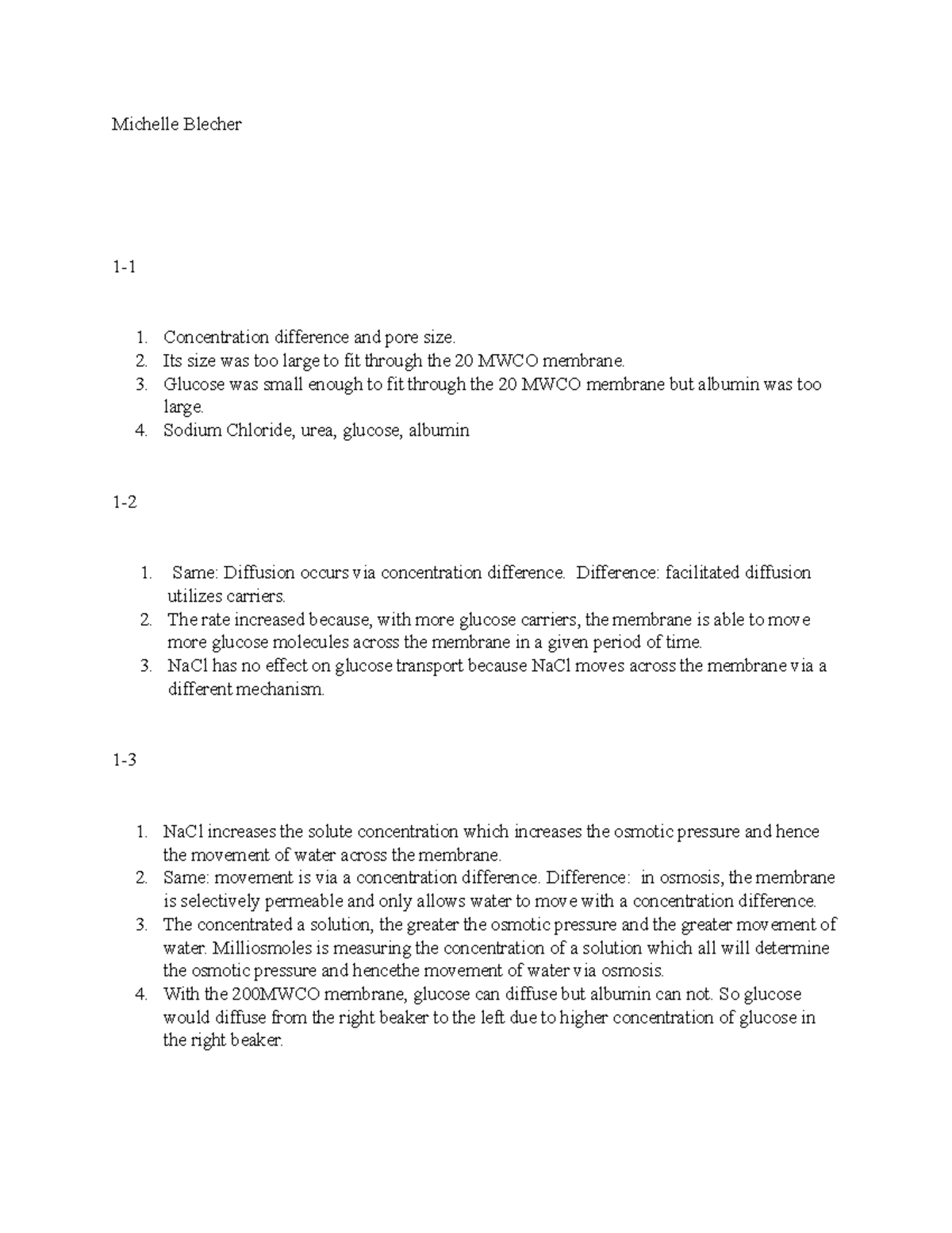 Activity 1 - labs - Michelle Blecher 1- Concentration difference and ...