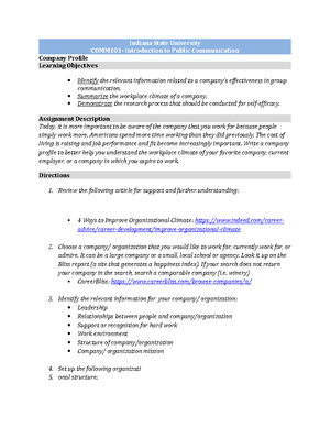COMM 101 Speech Outline - Informative Speech Outline Holly Rothrock ...