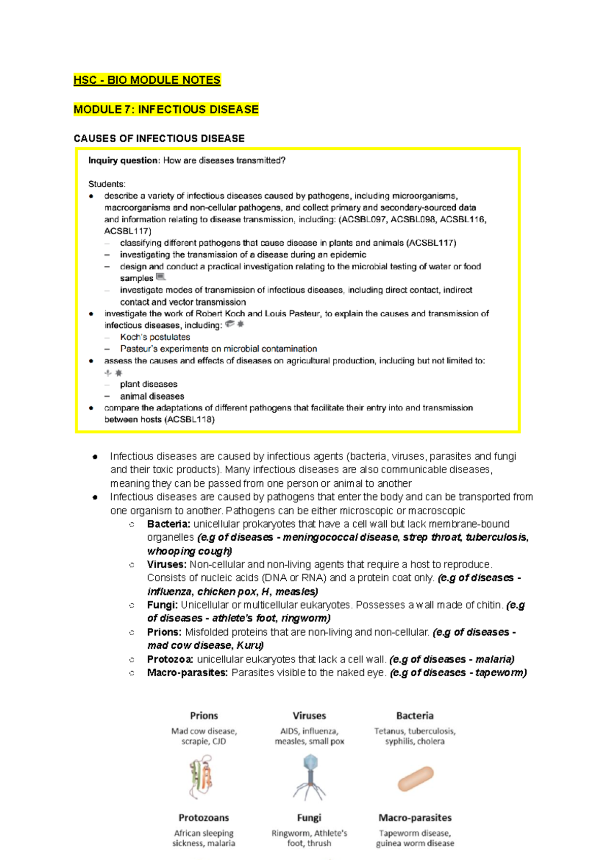 HSC - BIO Modulde Notes - BIO - MODULE - HSC - BIO MODULE NOTES MODULE ...