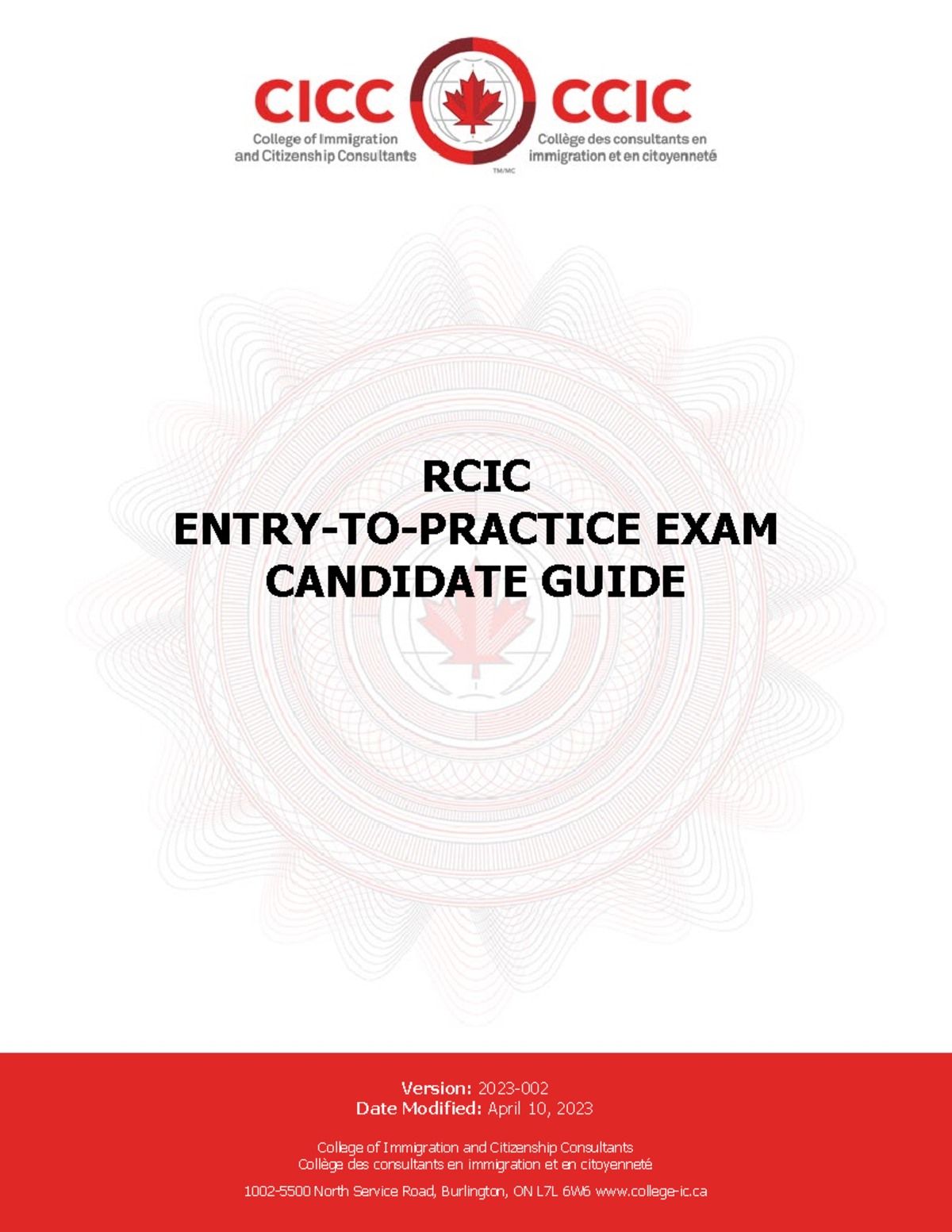 RCIC EPE Candidate Guide-EN - Version: 2023- Date Modified: April 10 ...