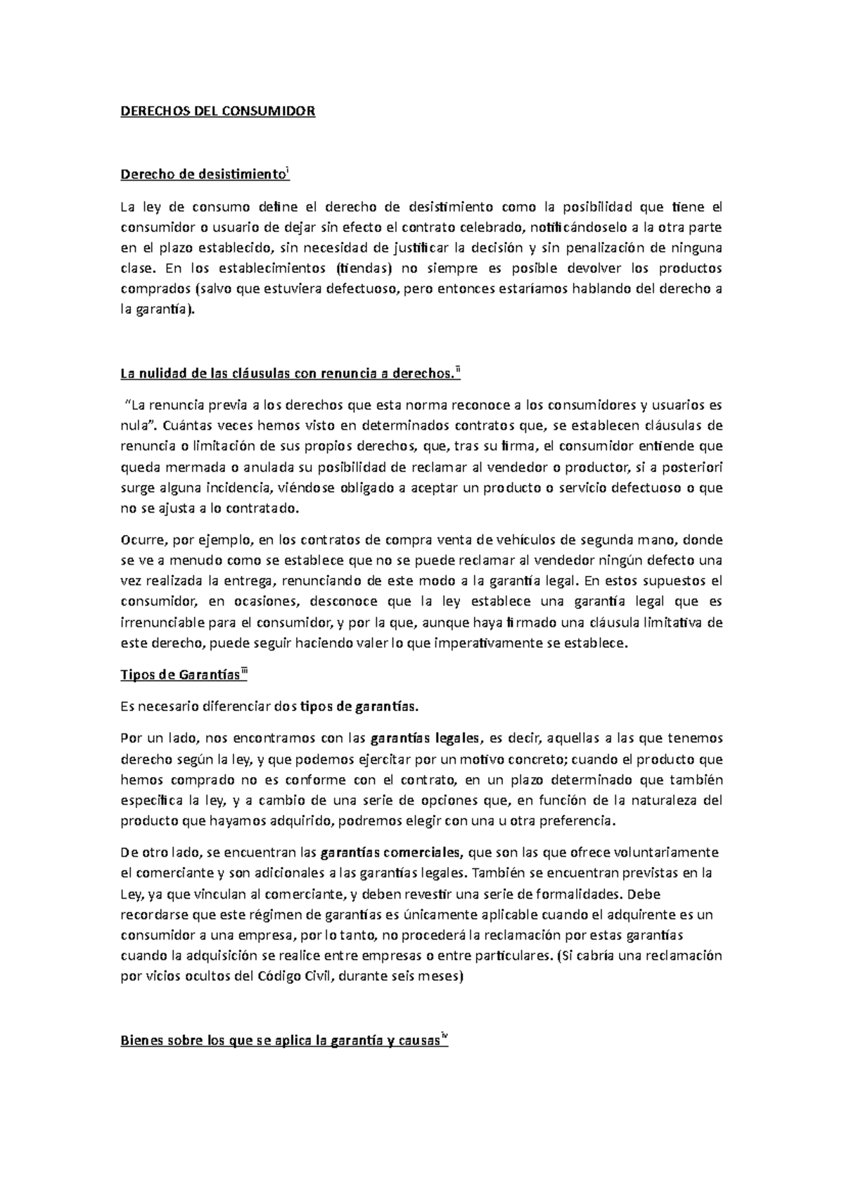 3Tipos de Garantías - SDFGDF - DERECHOS DEL CONSUMIDOR Derecho de ...