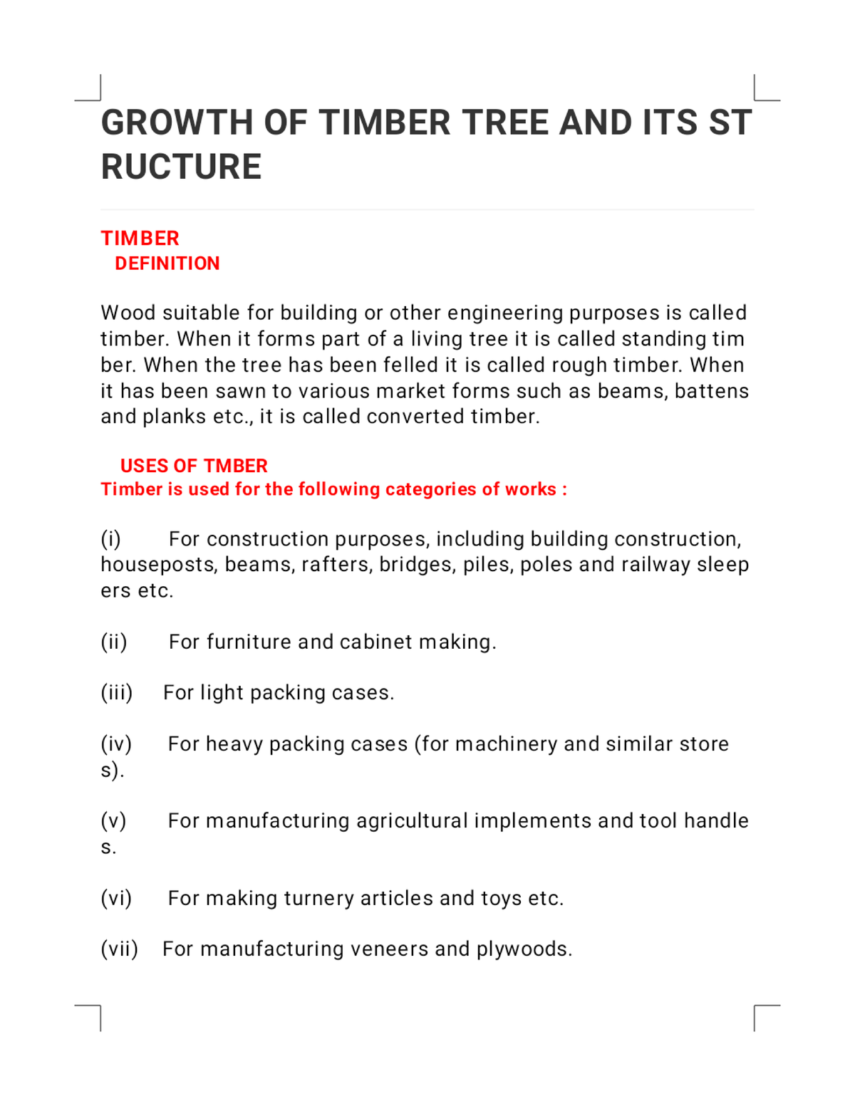 Workshop Practice Growth OF Timber TREE Phoenix - GROWTH OF TIMBER TREE ...