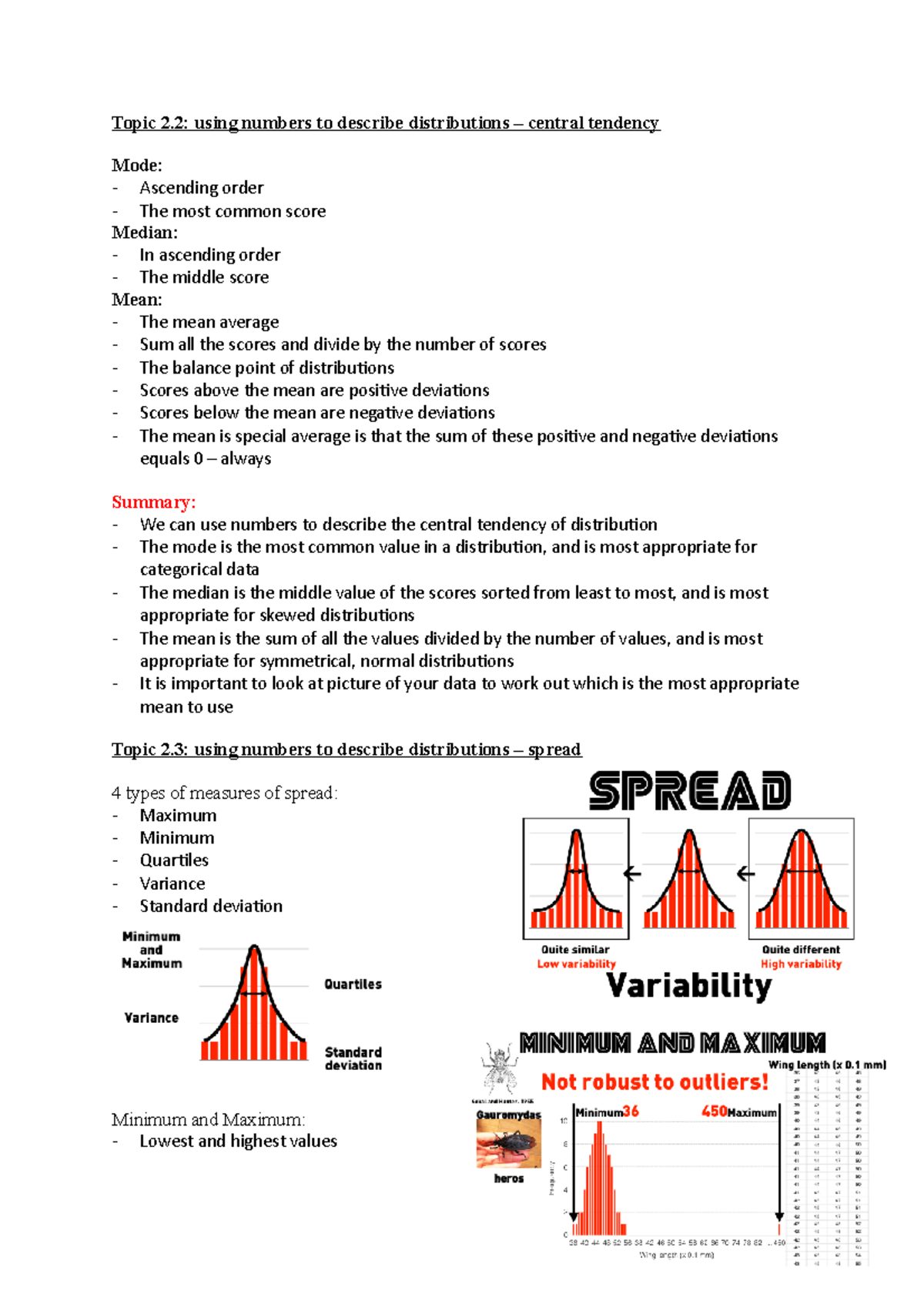 Topic 2- using numbers to describe distributions – central tendency ...