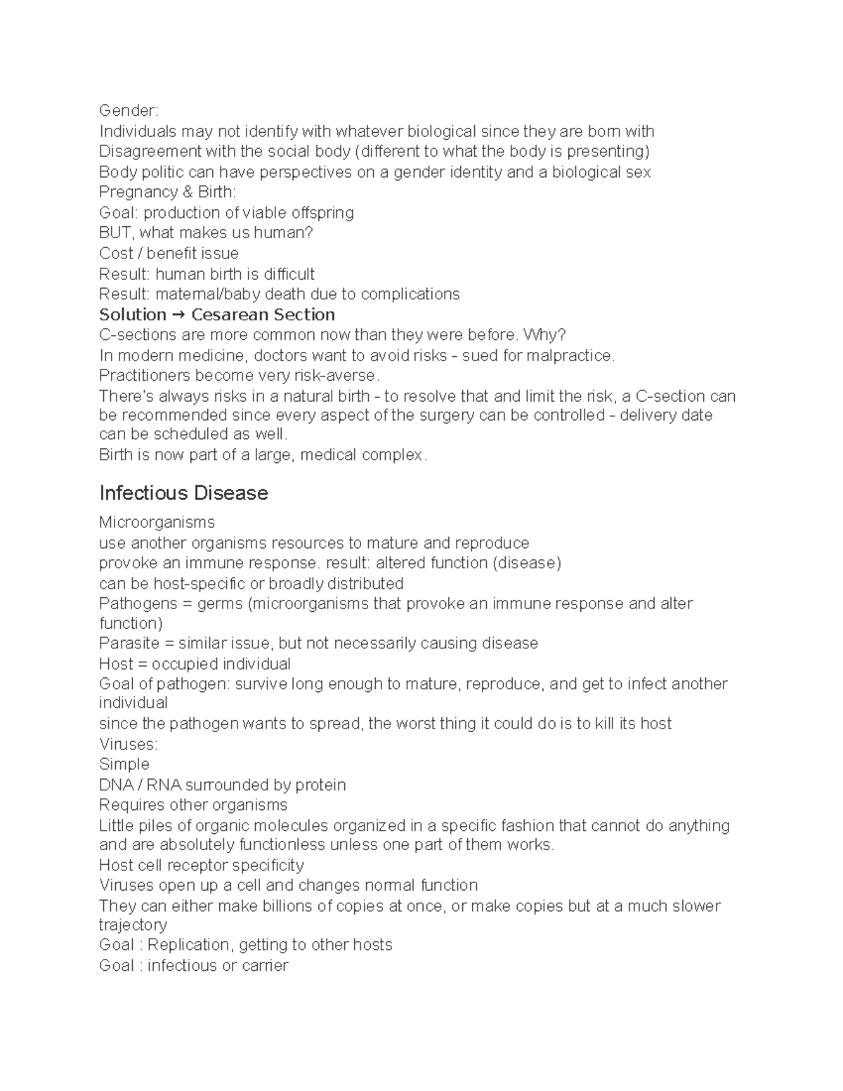 11 14 biomed anthro notes - Gender: Individuals may not identify with ...