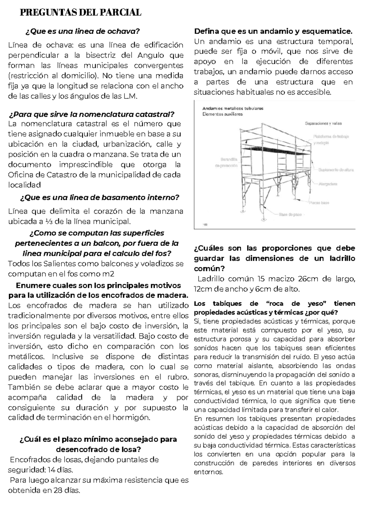 Resumen Constru - apunte - PREGUNTAS DEL PARCIAL ¿Que es una linea de ...