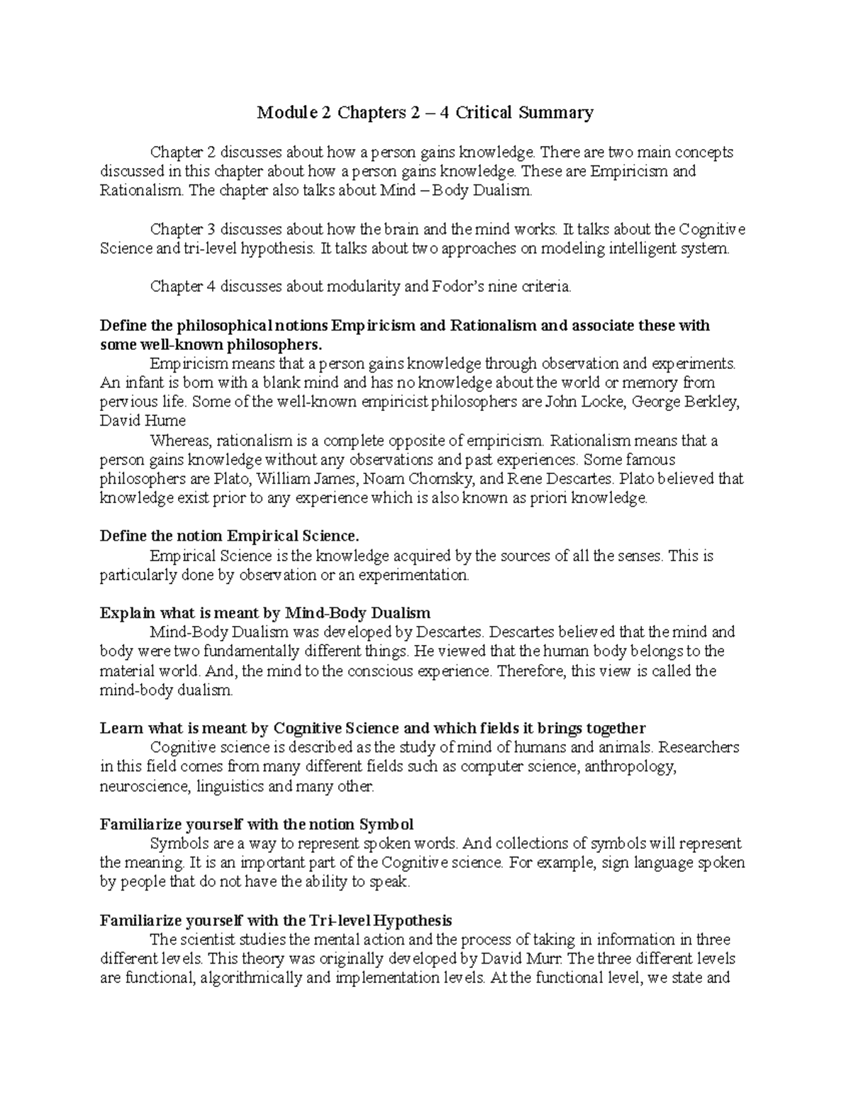 Module 2 - Summary and Review - LING 1010 - UConn - Studocu