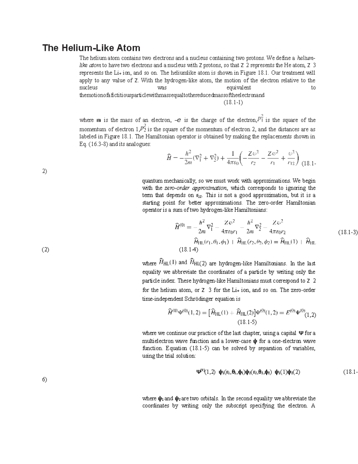 The Helium - The Helium-Like Atom The helium atom contains two ...