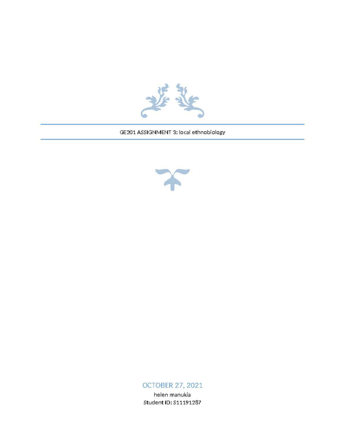 GE201 Assignment 3 - Environment - GE201 ASSIGNMENT 3: local ...
