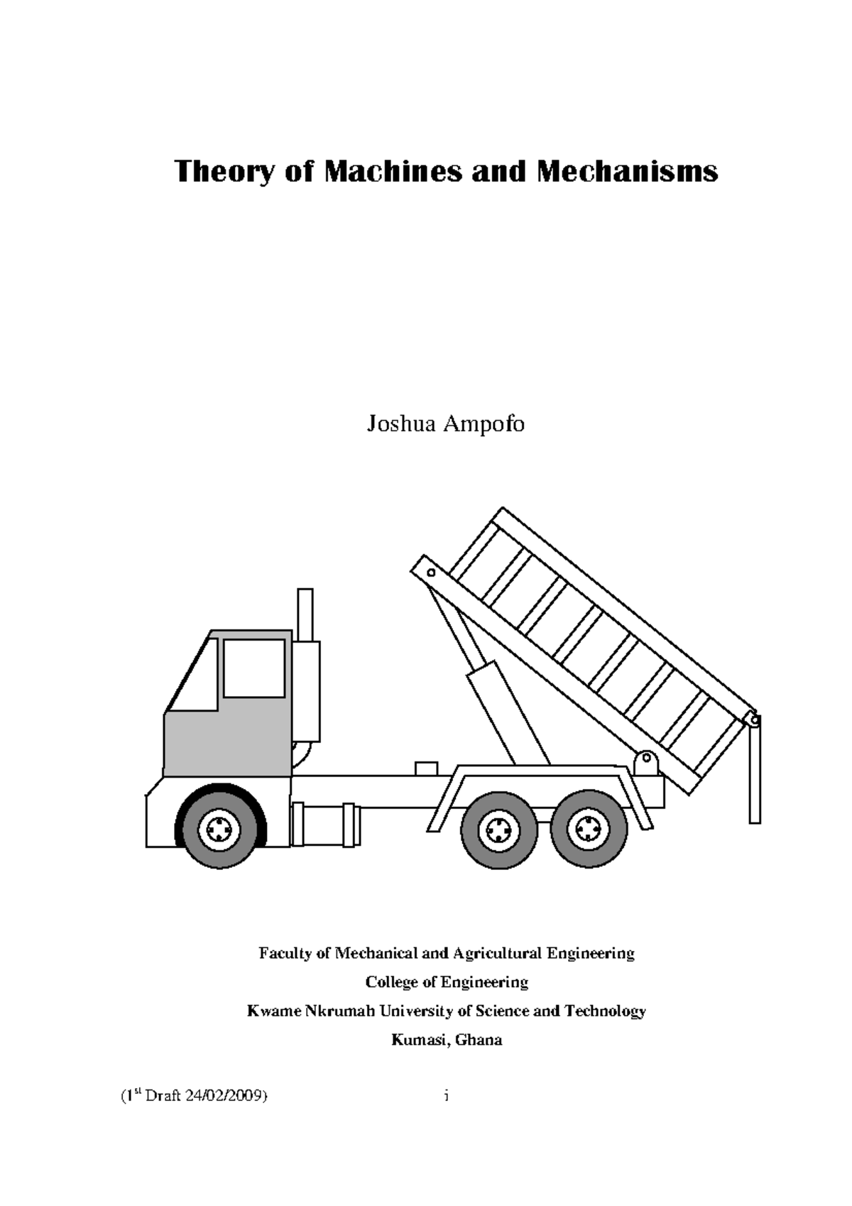ME 262 Theory of Machines I 04 03 09 - (1st Draft 24/02/2009) i Joshua ...