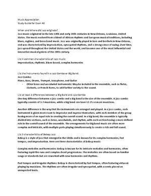 Music Appreciation Study Guide - Harmony- the process by which ...