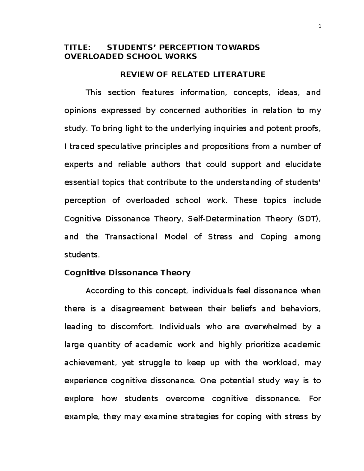 Chapter 2 - Perception - RESEARCH - TITLE: STUDENTS’ PERCEPTION TOWARDS ...