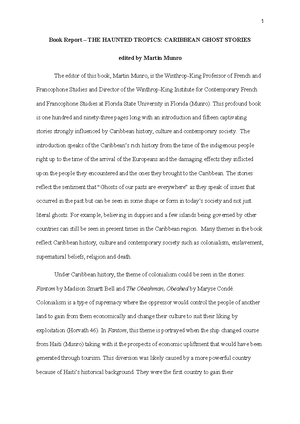 Shaina-Lee Facey Book Report - Grade - 33 out of 35 - The University of ...