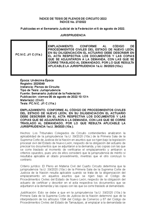 Índice 24-2022 Plenos DE Circuito - ÍNDICE DE TESIS DE PLENOS DE ...