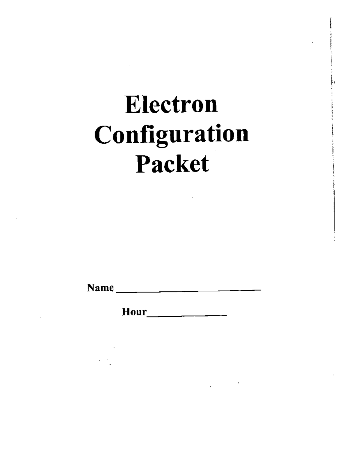 Electron Configuration Packet - SSC 329 - Studocu