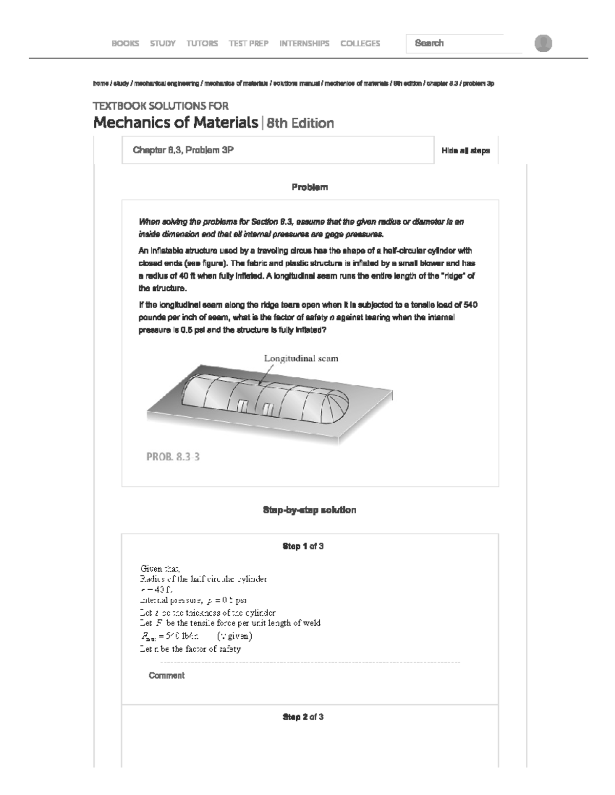 8.3.3 Mechanics Of Materials 8th Edition Chapter 8 - Search home I ...