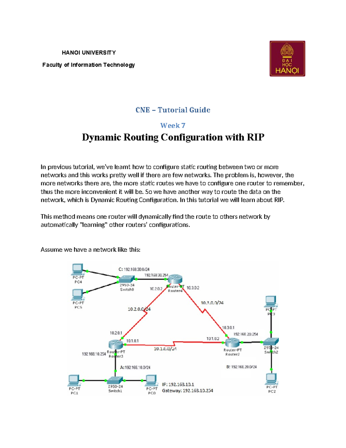 Dynamic Routing Configuration With Rip The Problem Is However The More Networks There Are
