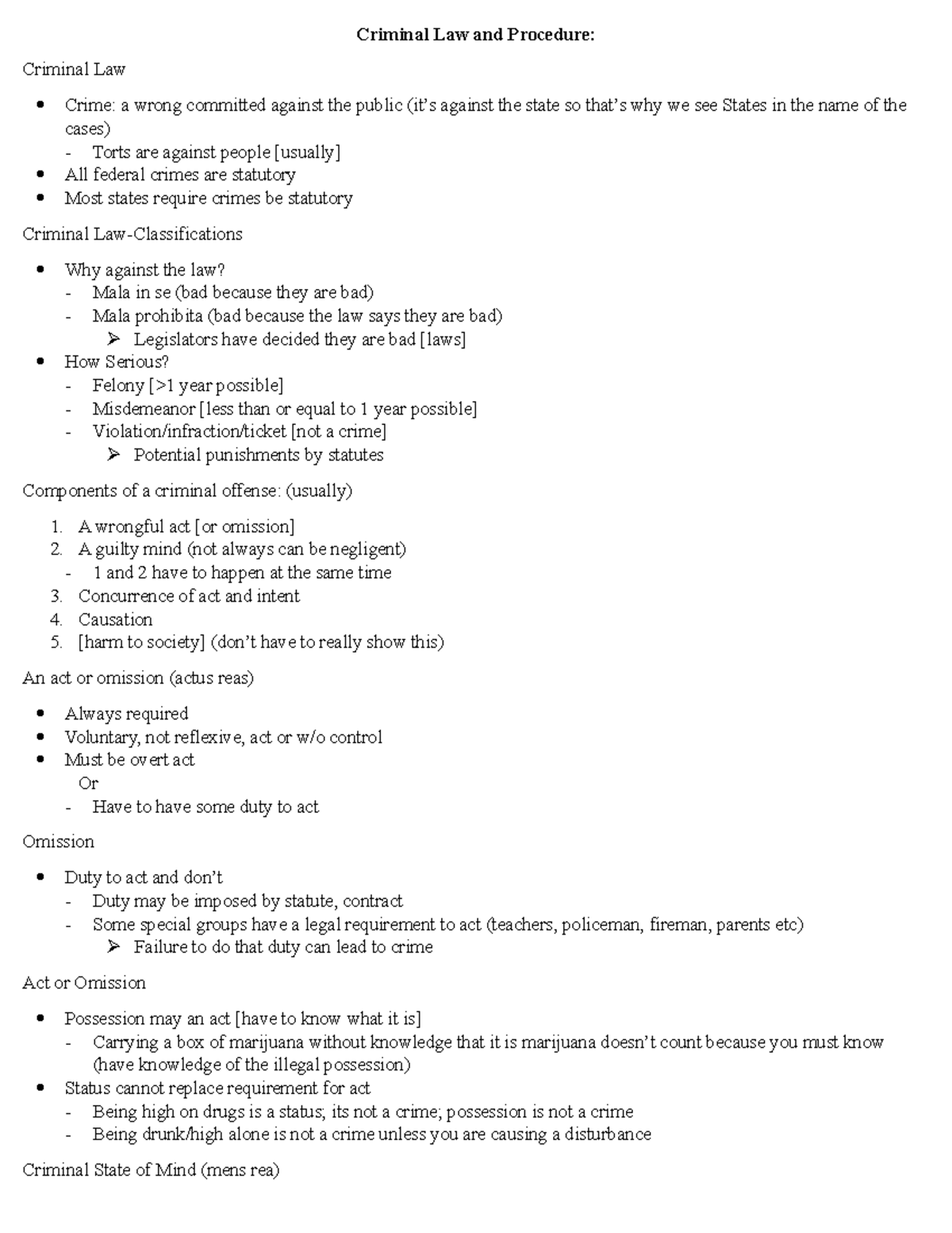 Criminal Law and Procedure - Criminal Law and Procedure: Criminal Law ...